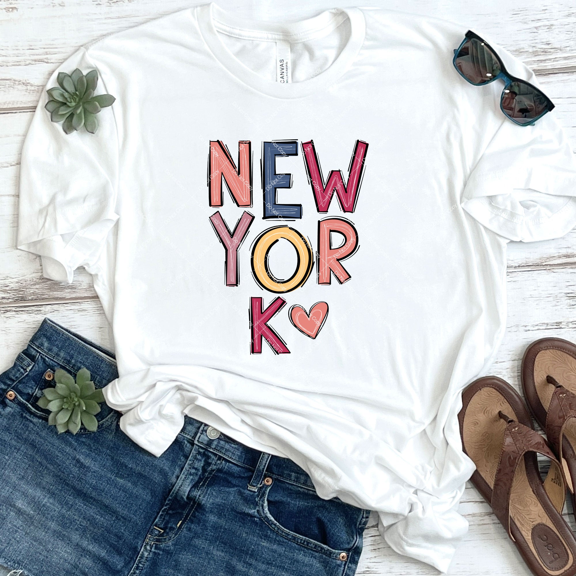 Hand Drawn New York DTF Transfer – Sunny Daze Transfers