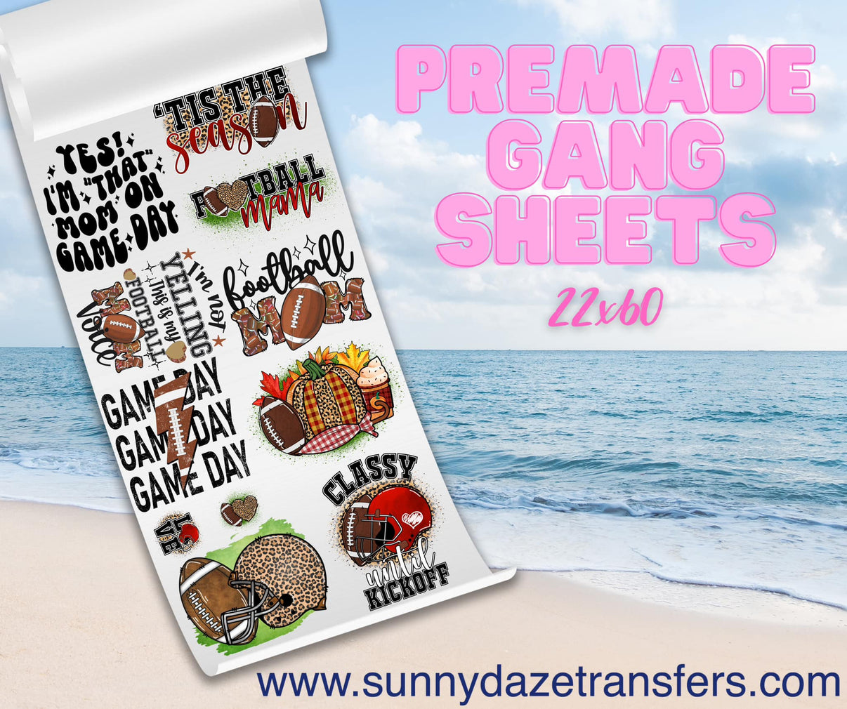 Football Premade Gang Sheet – Sunny Daze Transfers