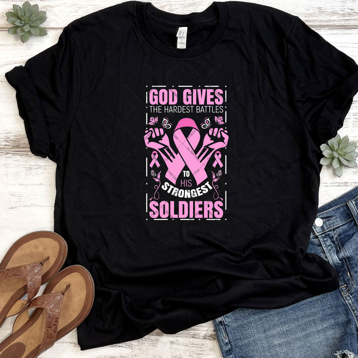 God Gives The Hardest Battles DTF — Sunny Daze Transfers
