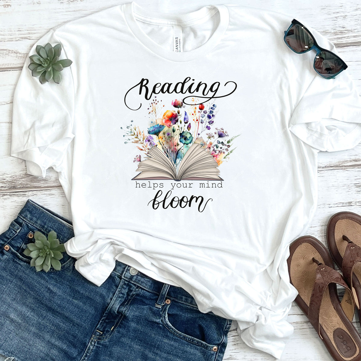 Reading Helps Your Mind Bloom DTF Transfer — Sunny Daze Transfers