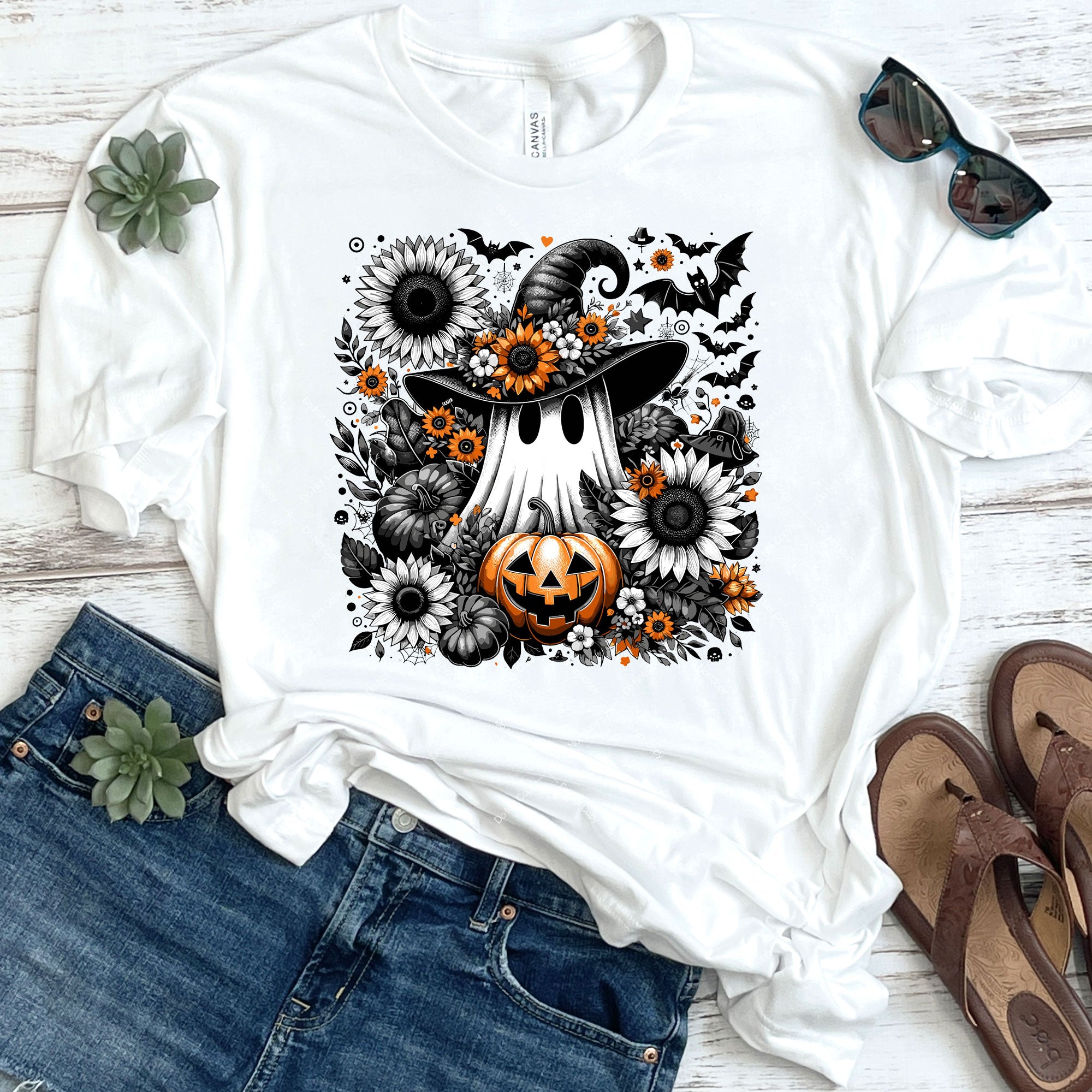 Spooky Cute Ghost Witch DTF Transfer – Sunny Daze Transfers