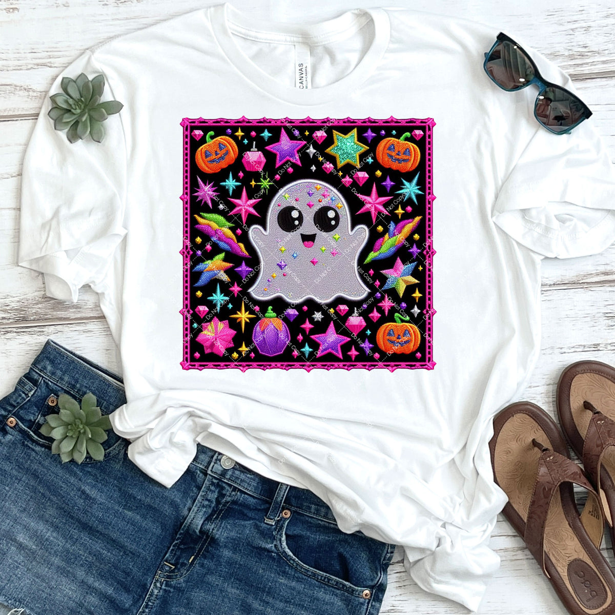 Sparkling Happy Little Ghost DTF Transfer — Sunny Daze Transfers