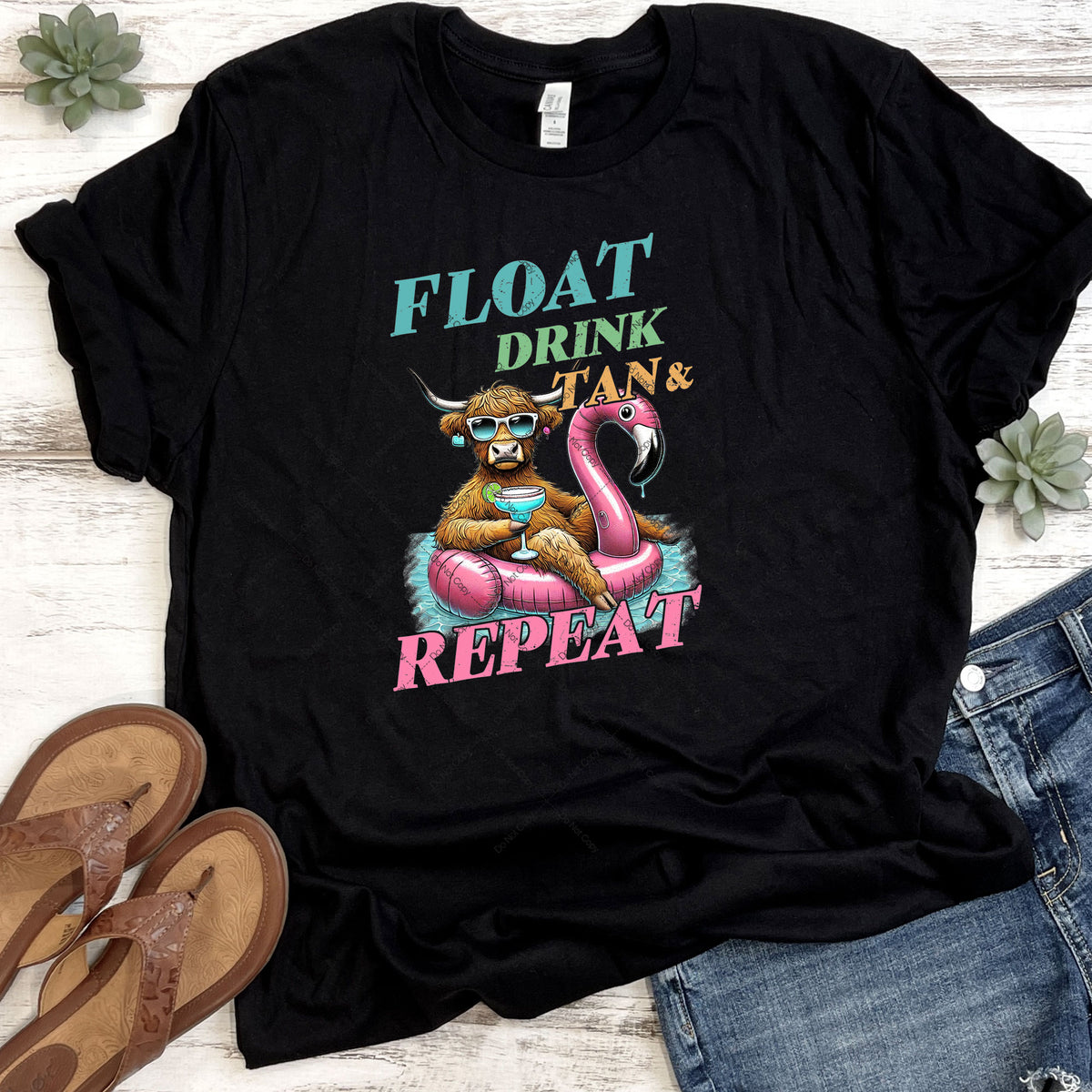 Float Drink Tan & Repeat DTF Transfer — Sunny Daze Transfers