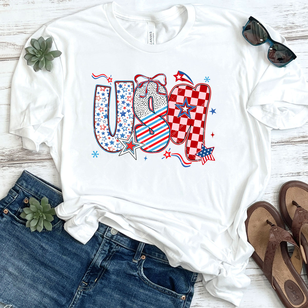 Checkered USA DTF Transfer — Sunny Daze Transfers
