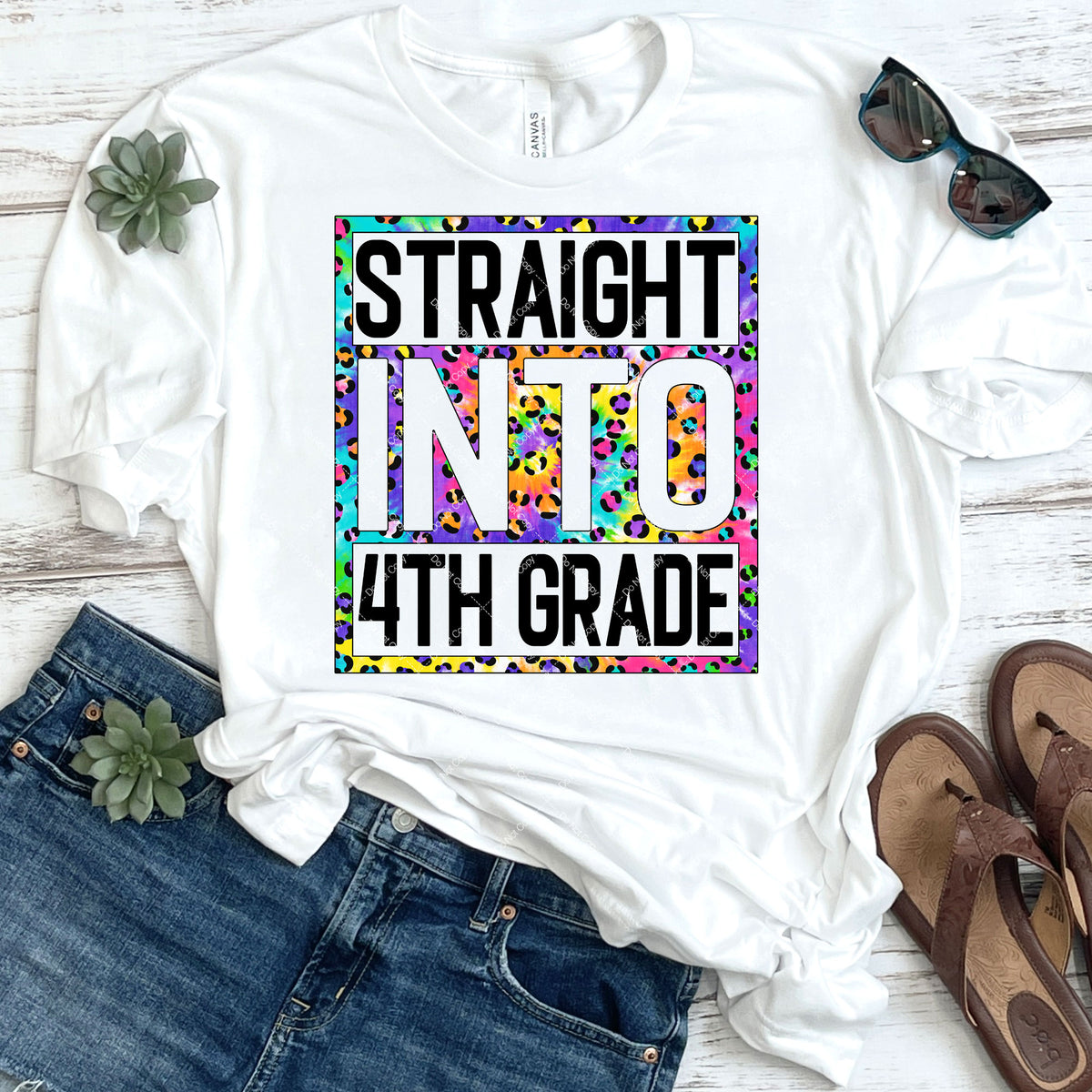 Straight Into 4th Grade DTF Transfer — Sunny Daze Transfers