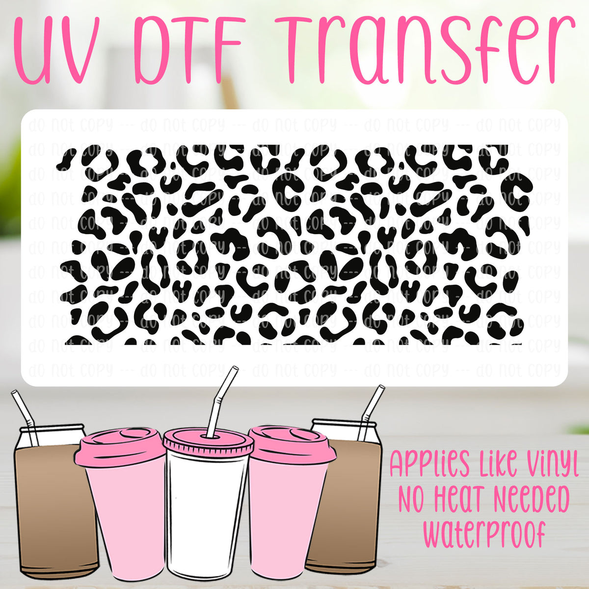 Leopard Print UV DTF Can Wrap — Sunny Daze Transfers