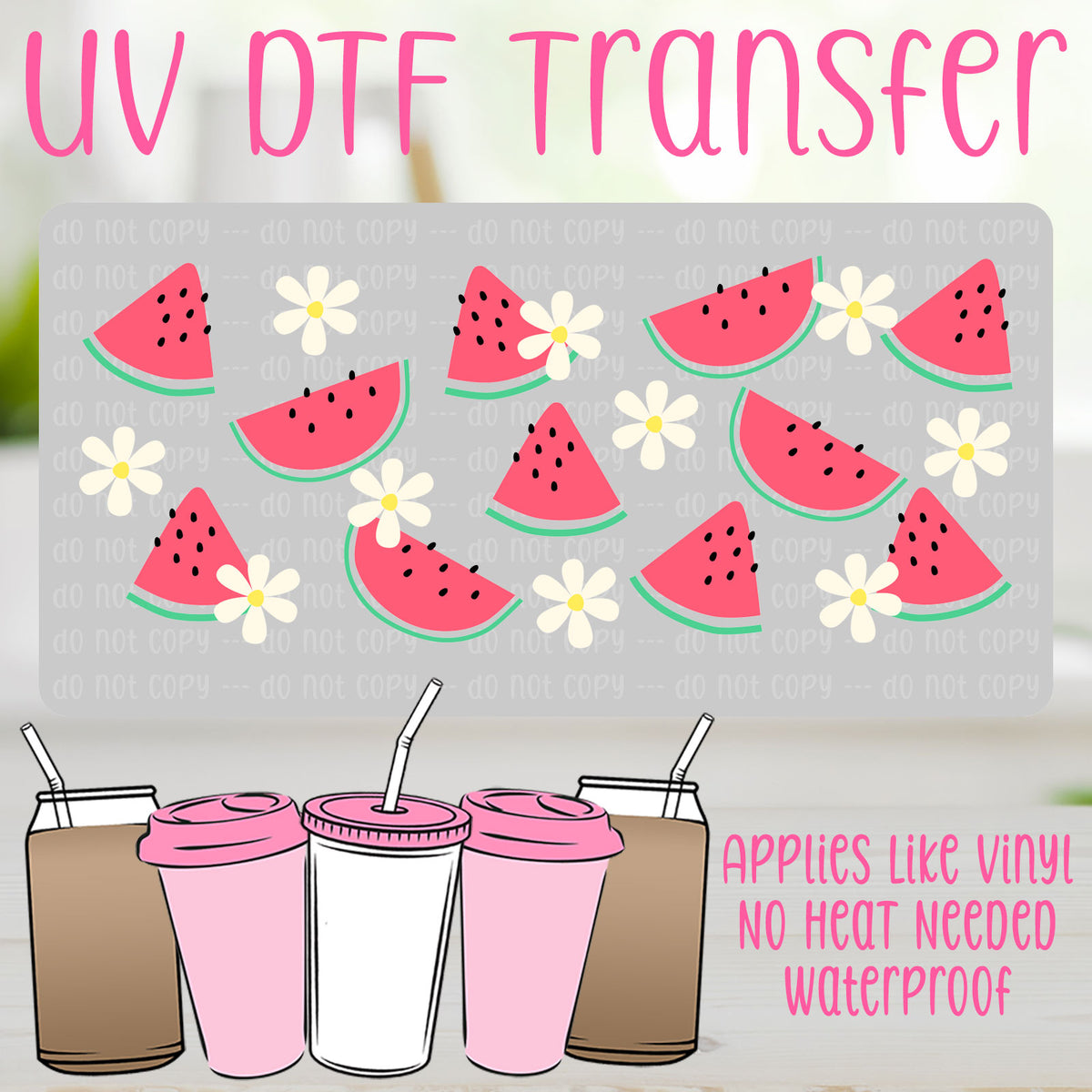 Watermelon UV DTF Can Wrap — Sunny Daze Transfers