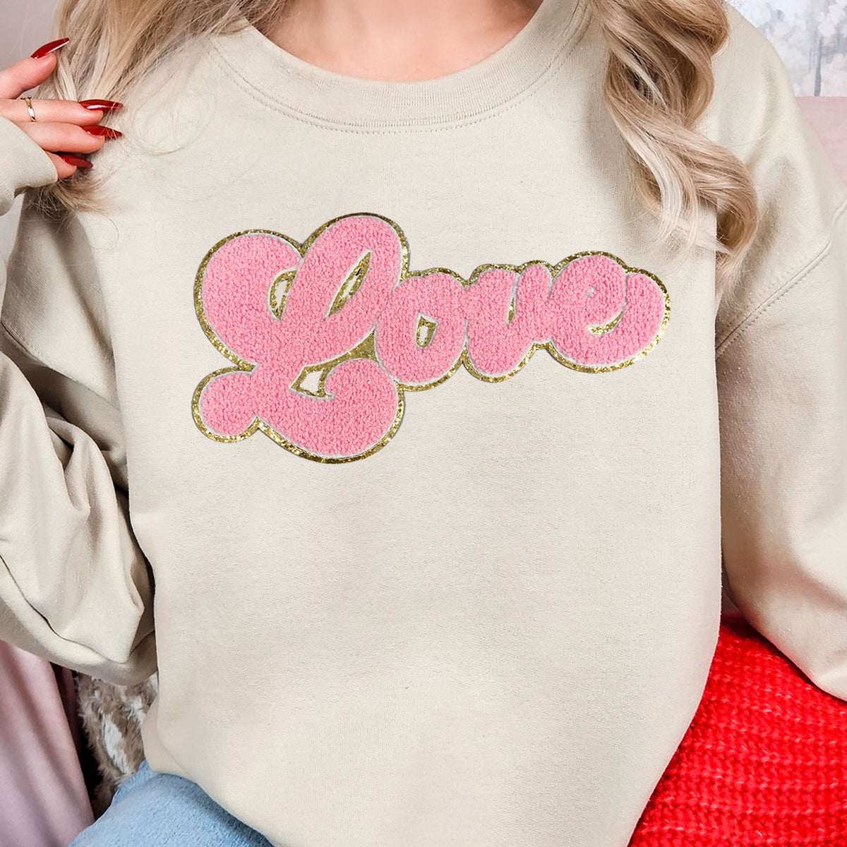 Love Chenille Patch - Light Pink — Sunny Daze Transfers