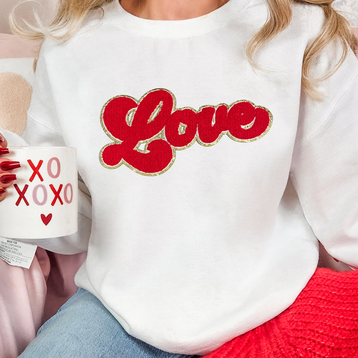 Love Chenille Patch - Red — Sunny Daze Transfers