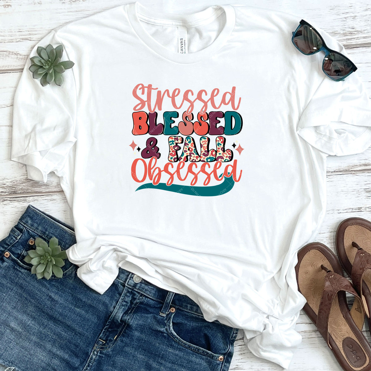 Stressed Blessed & Fall Obsessed DTF — Sunny Daze Transfers