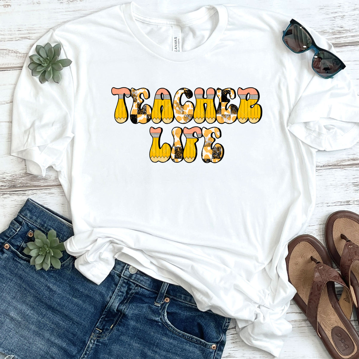 Pencil Font Teacher Life DTF — Sunny Daze Transfers