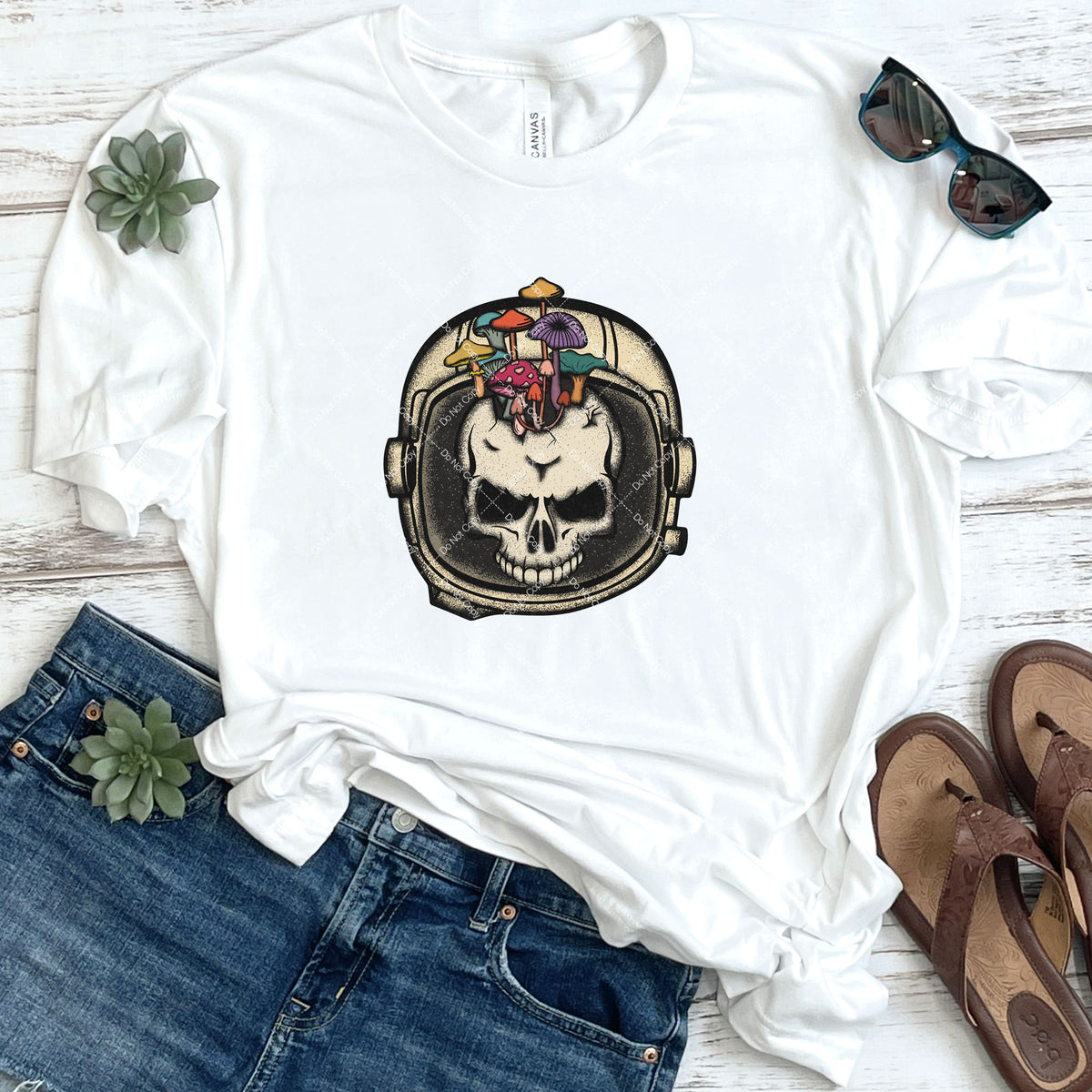 Trippy Spaceman Skull DTF — Sunny Daze Transfers