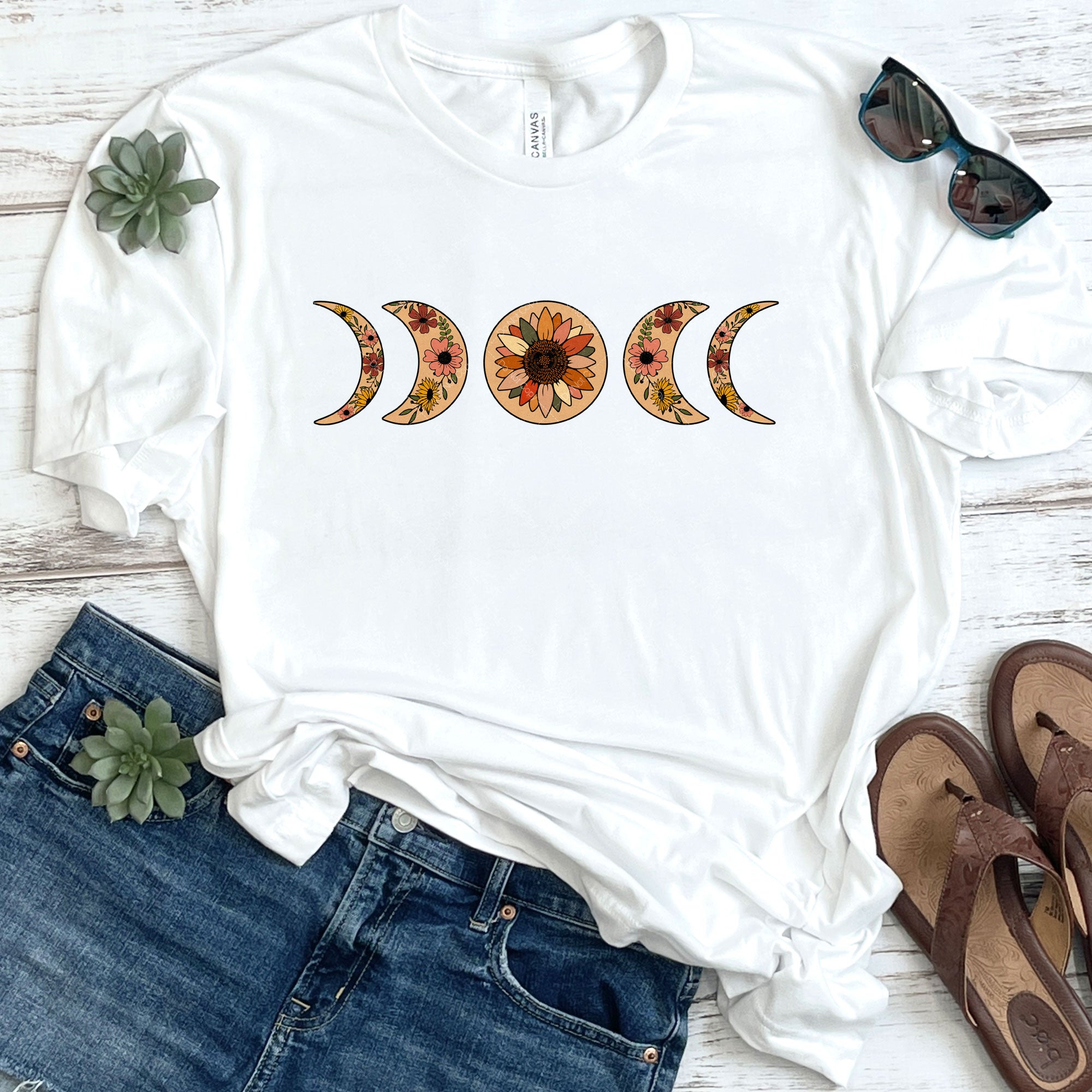 Floral Moon Phases DTF – Sunny Daze Transfers