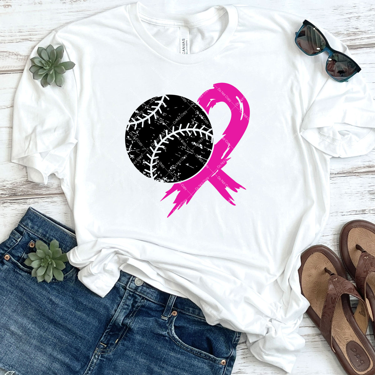 Baseball Breast Cancer Awareness DTF — Sunny Daze Transfers