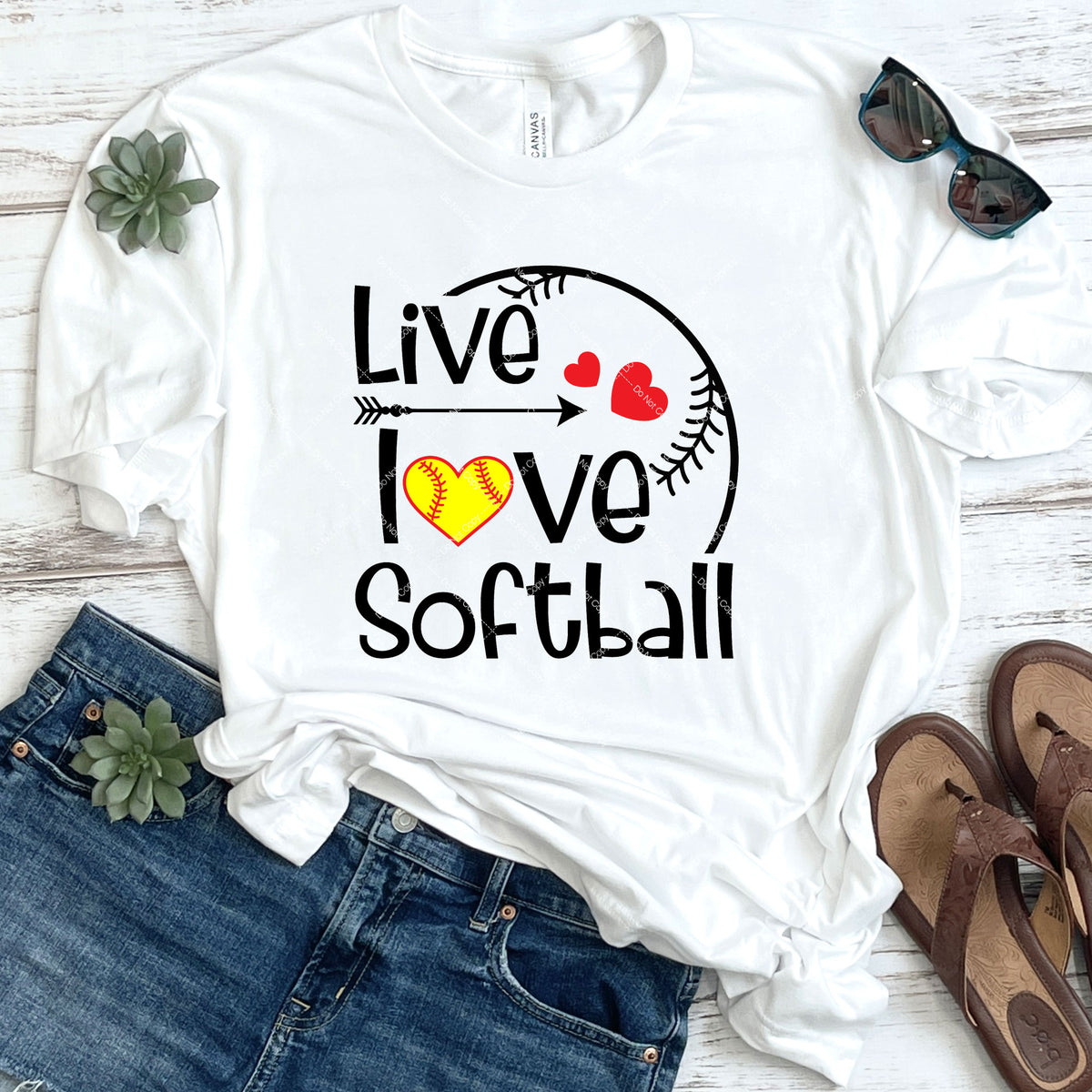 Live Love Softball DTF — Sunny Daze Transfers